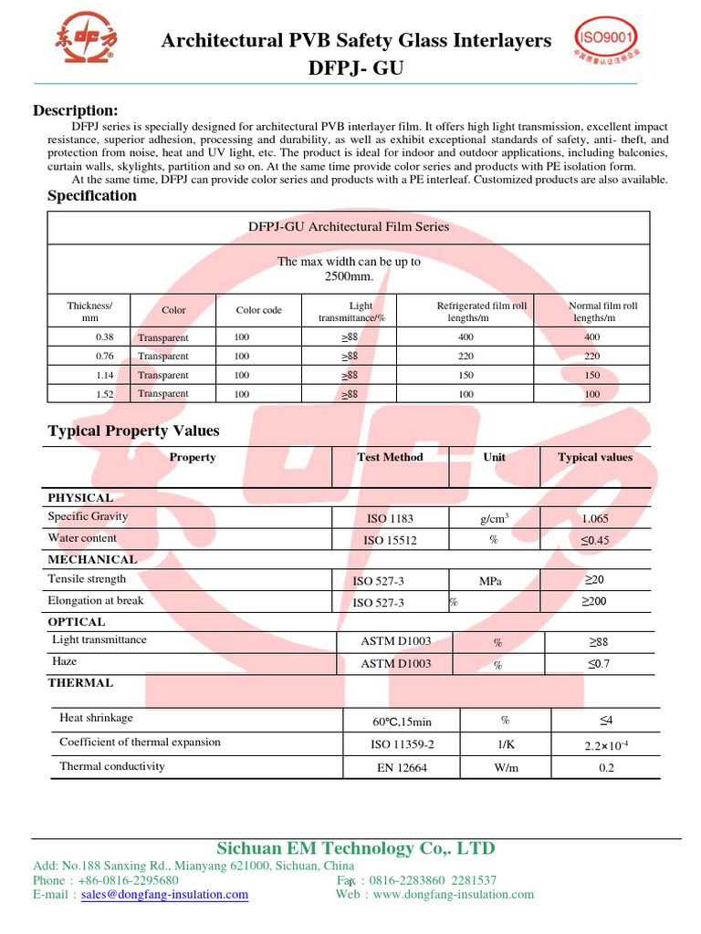TDS - PVB Film Archtecture | Download Free PDF | Building Materials | Applied And ...