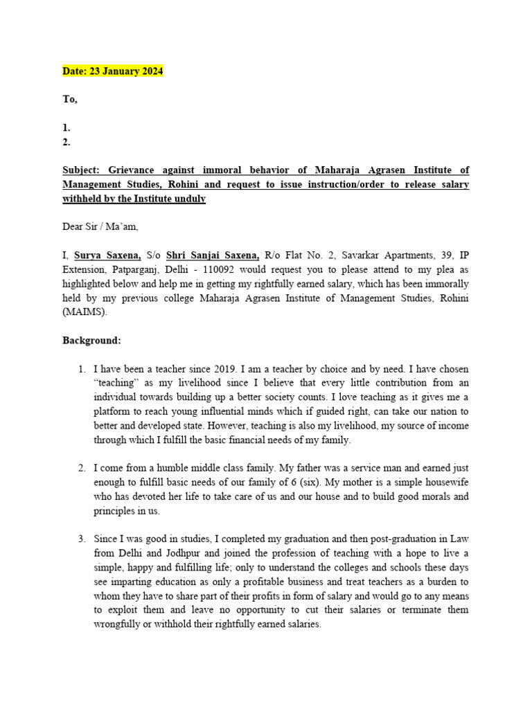Draft Letter_v2 | Download Free PDF | Employment | Salary