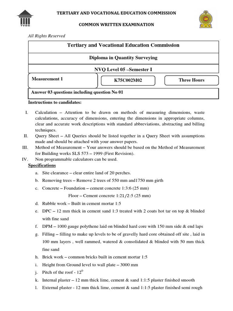 Measurement I | PDF | Plaster | Concrete