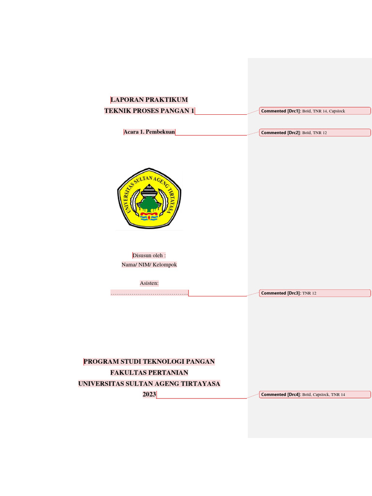 Format Laprak Teknik Proses Pangan 1 | PDF | Teknologi & Rekayasa