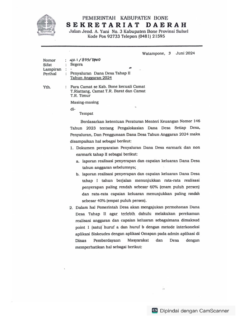 Dana Desa Tahap II 2024 | PDF