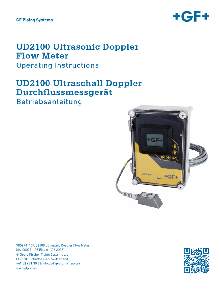 Gfps 700278113 Manual Ud2100 Ultrasonic Doppler Flow Meter | Download ...