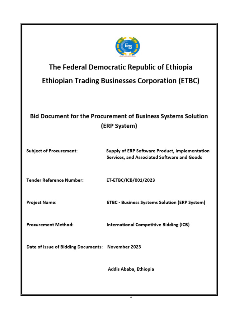 Etbc RFP STMT Req Doc 07112023 Rev2 | PDF | Enterprise Resource Planning | Supply Chain Management