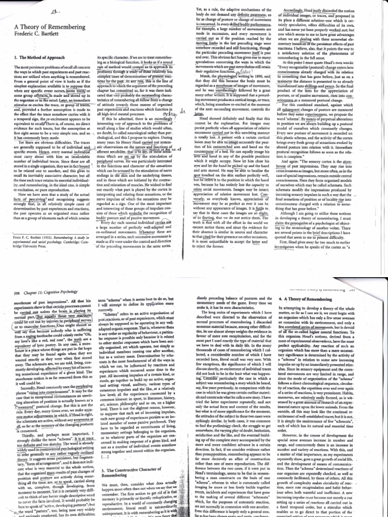 A Theory of Remembering | PDF | Schema (Psychology) | Recall (Memory)
