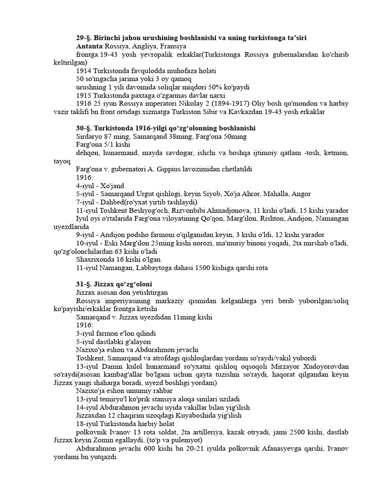 29-41 Revision Uzb - History | PDF