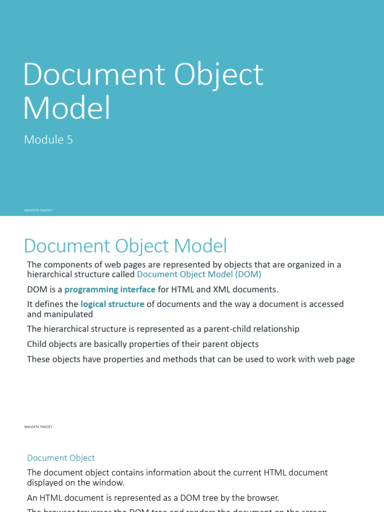 Module 5 DOM | PDF | Document Object Model | Window (Computing)
