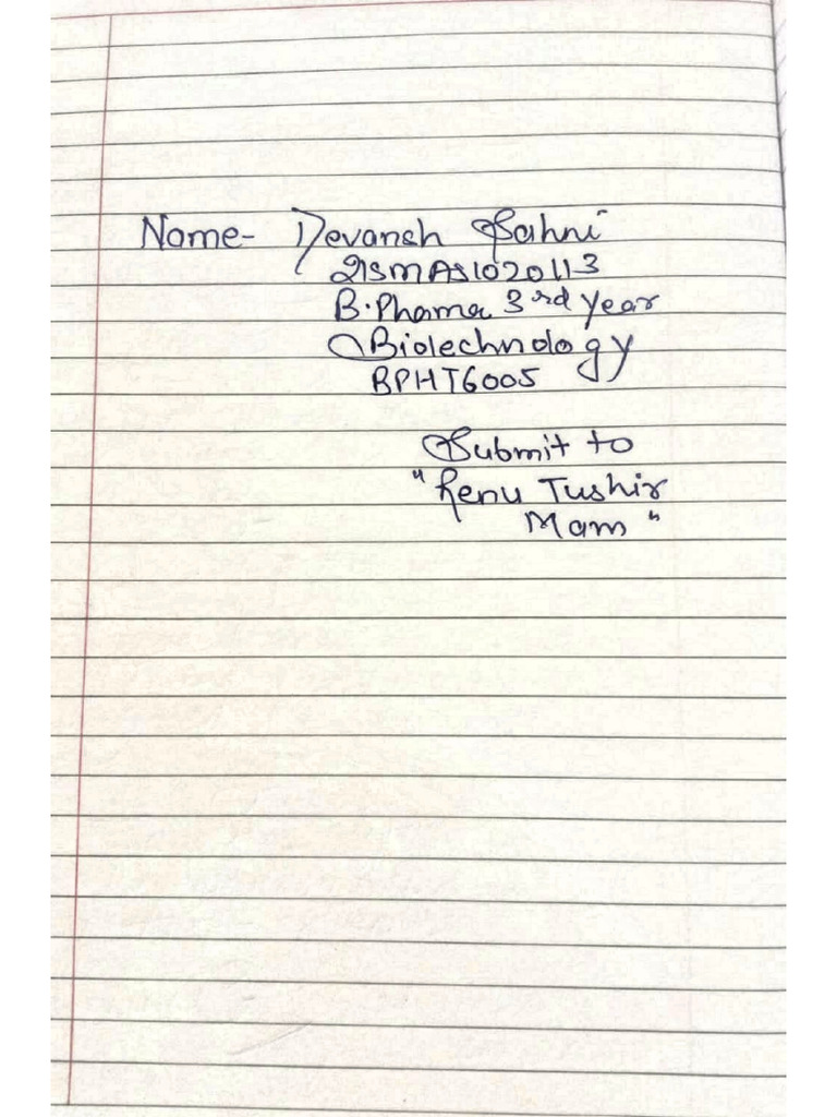 Devansh Sahni Biotechnology | PDF