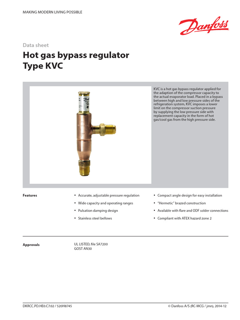 Danfoss_KVC_capacity_regulating_valves | PDF | Valve | Gases