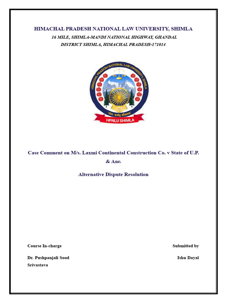 ADR Assignment | PDF | Arbitration | Supreme Courts