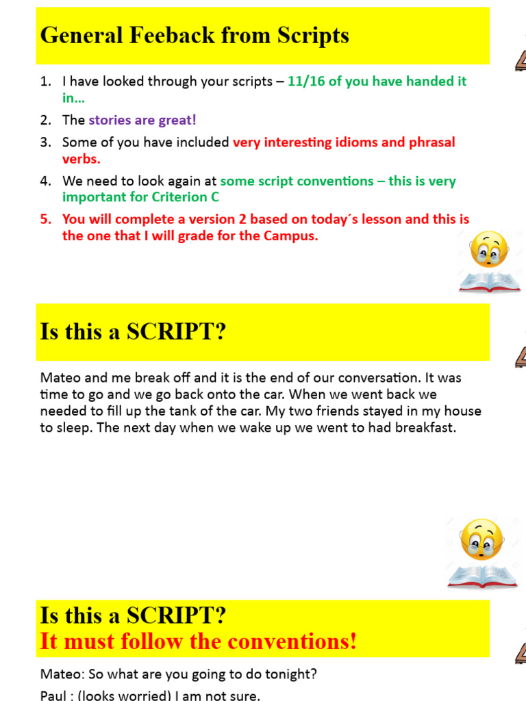 9 - Script General Feedback | PDF