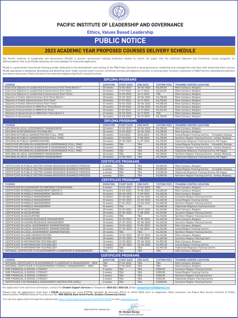 2023 Academic Year Courses Delviery Schedule | PDF