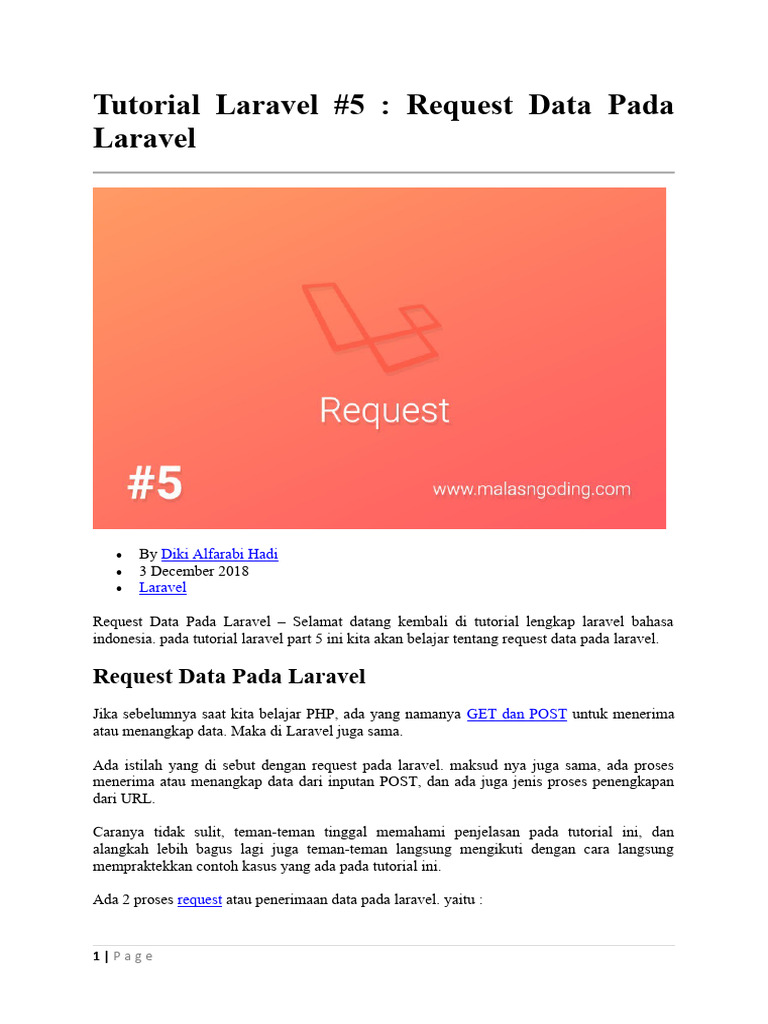 5 - Request Data Pada Laravel | PDF