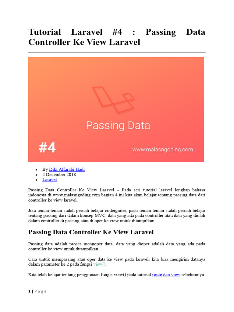 4 - Passing Data Controller Ke View Laravel | PDF
