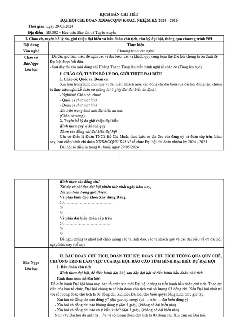 5 bản Kich ban chi tiet - Bản chính thức | PDF