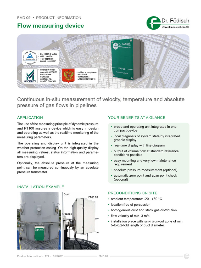 En - FMD 09 - Product Information | PDF | Pressure Measurement | Humidity