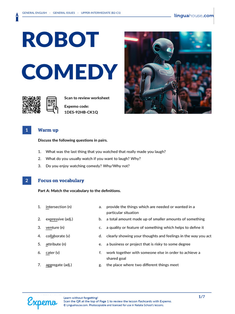 Robot Comedy British English Teacher | PDF | Jokes | Laughter