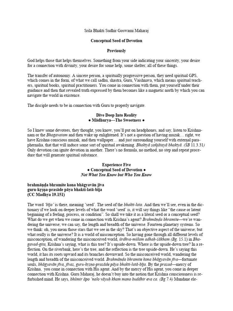 Conceptual Seed of Devotion | PDF | Bhakti | Krishna
