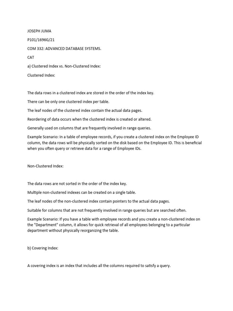 Com 332 Cat | PDF | Database Index | Applied Mathematics