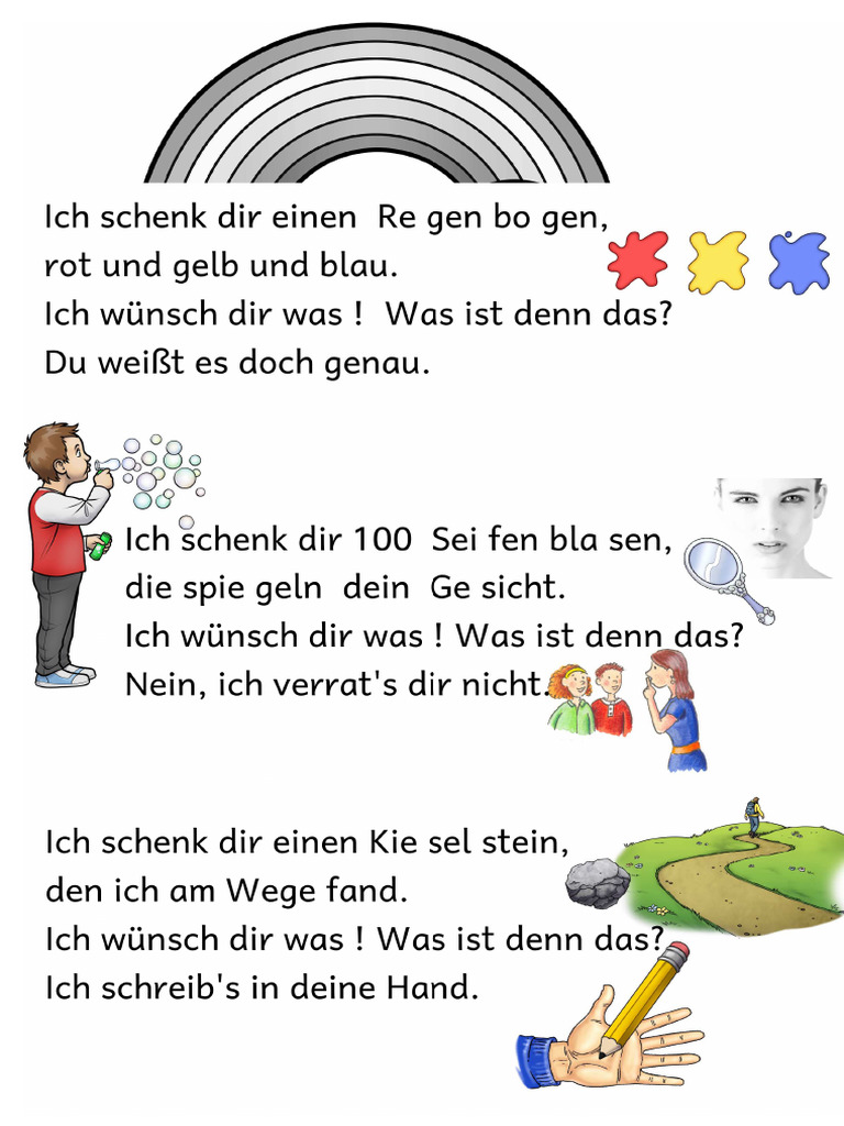 Regenbogenlied - Text Mit Bildern - Wscdoc | PDF