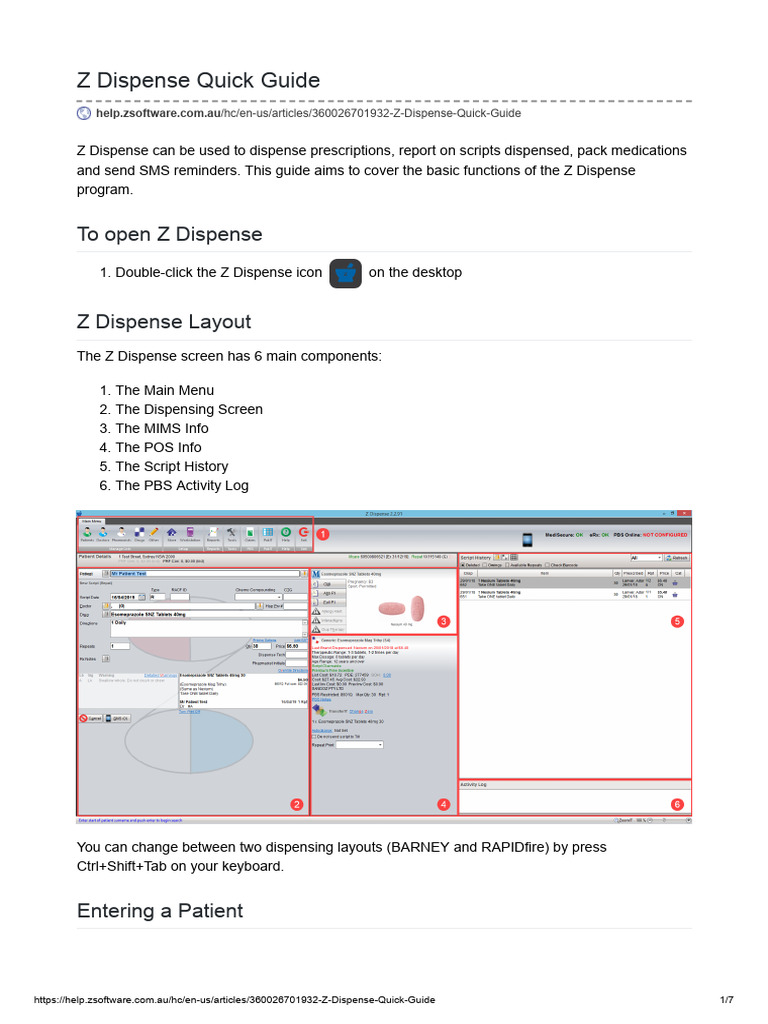 Z-Dispense-Quick-Guide-–-Z-Software | PDF | Medical Prescription ...