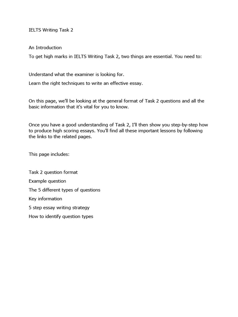 IELTS Writing Task 2 | PDF | Essays | Question