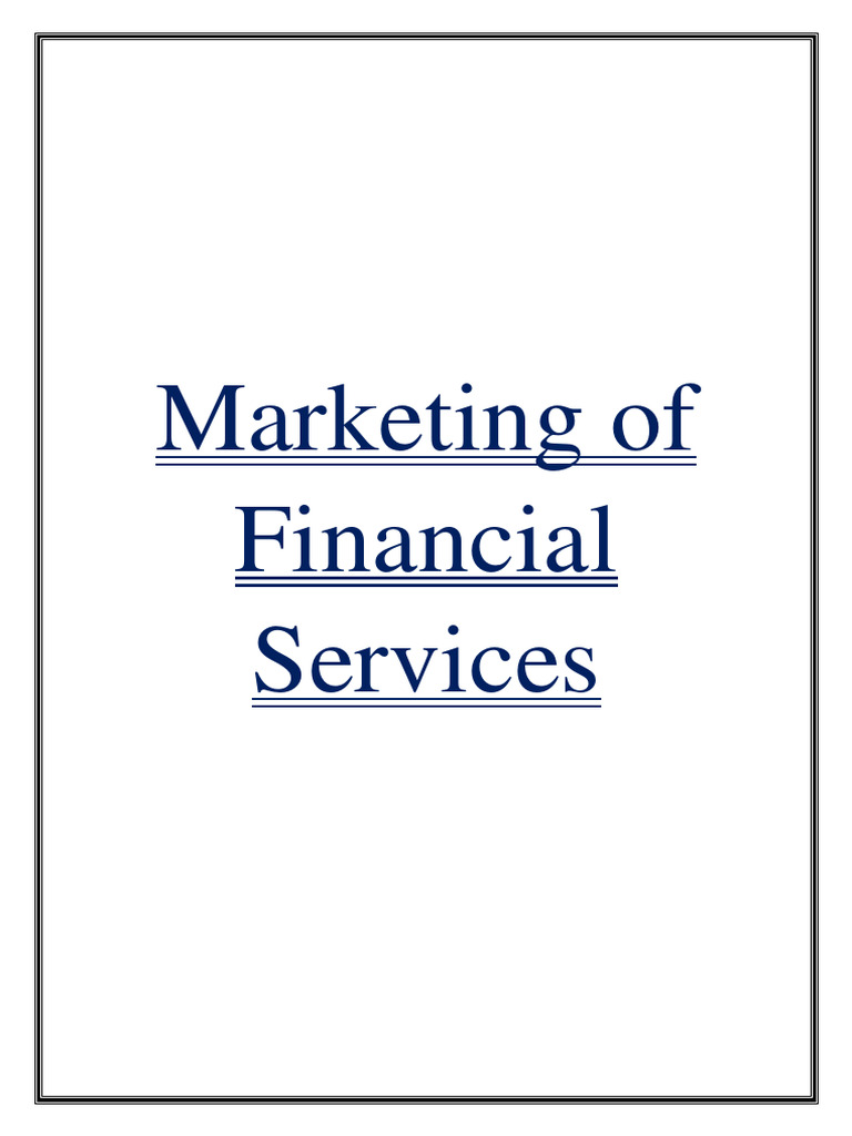 Marketing of Financial Services | PDF | Investing | Asset Allocation