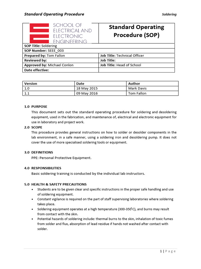 Soldering Iron Safety Guidelines | PDF | Soldering | Solder