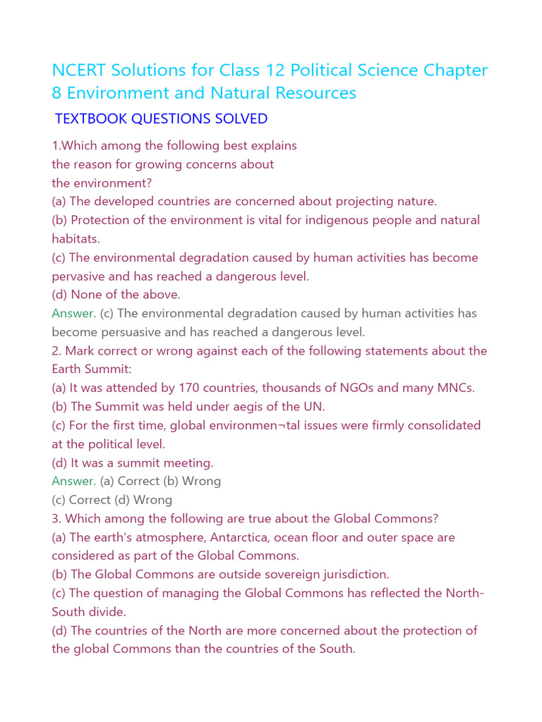 CHAPTER 6 ENVIRONMENT AND NATURAL RESOURCES | Download Free PDF | Sustainability | Sustainable ...