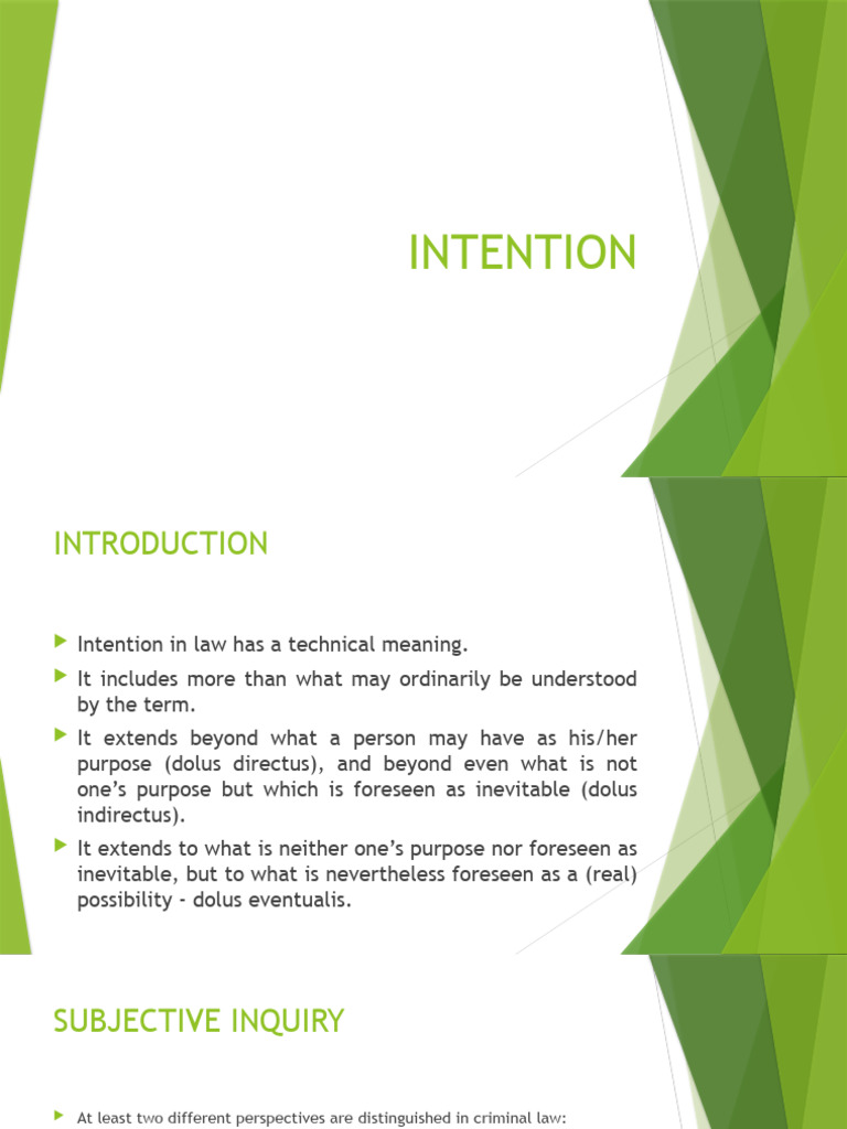 Intention | PDF | Intention (Criminal Law) | Recklessness (Law)