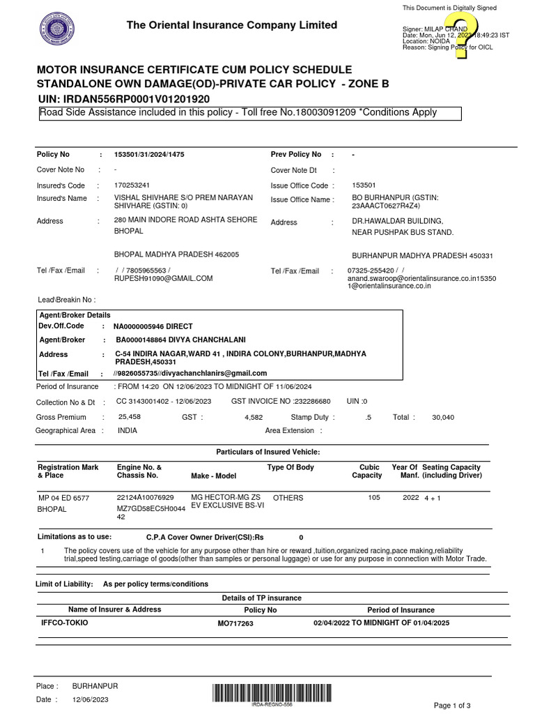 Vishal Shivhare-3 | PDF | Insurance | Deductible Vishal Shivhare-3 | PDF | Insurance | Deductible