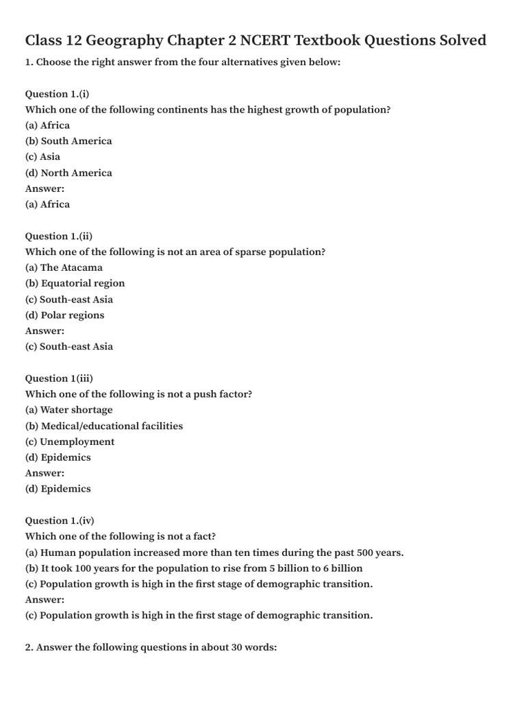 Chapter 2 The World Population Distribution Density And Growth