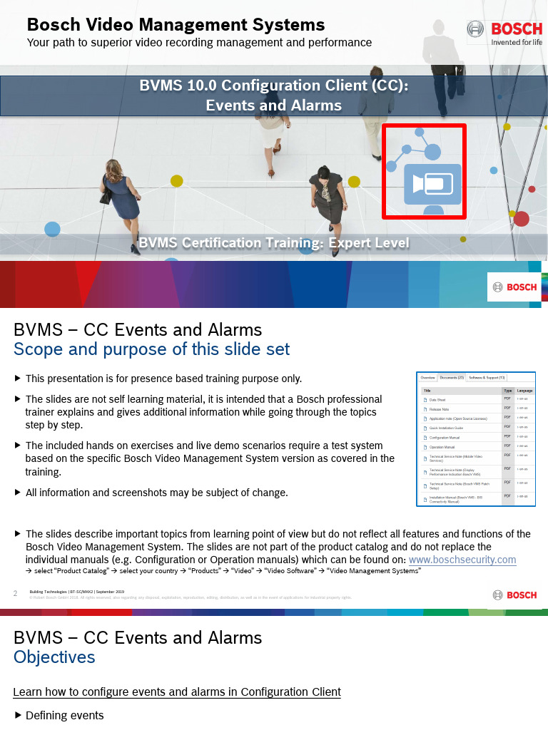 BVMS 10.0 CC Events and Alarms | PDF | Computing | Software