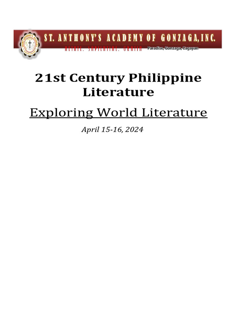 APRIL-15-AND-16-21ST Exploring The World Literature | PDF