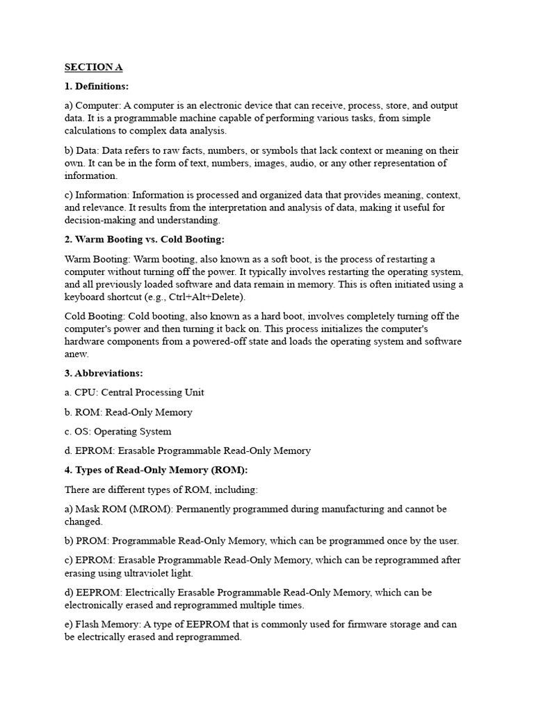 ICT Final Exam - Marking Scheme | PDF | Read Only Memory | Booting