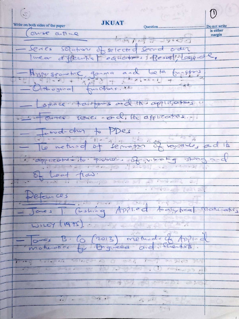 SMA 2320 AAM I Lecture Notes | PDF