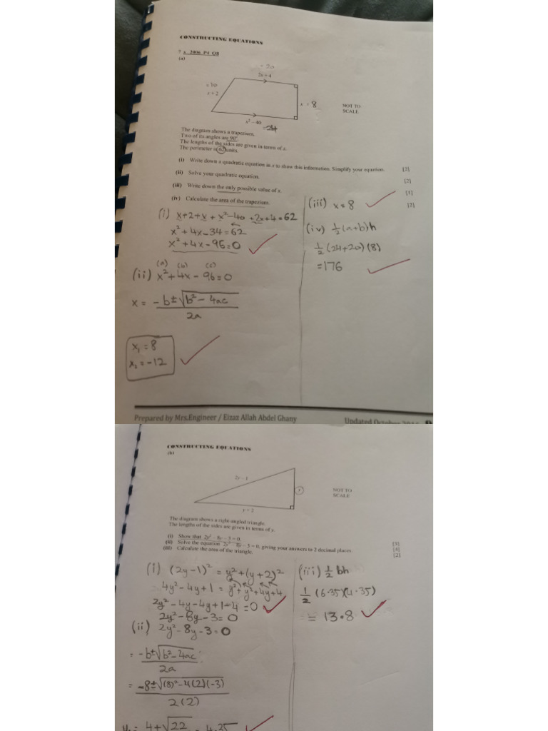 Constructing Equations HW WB (2) | PDF