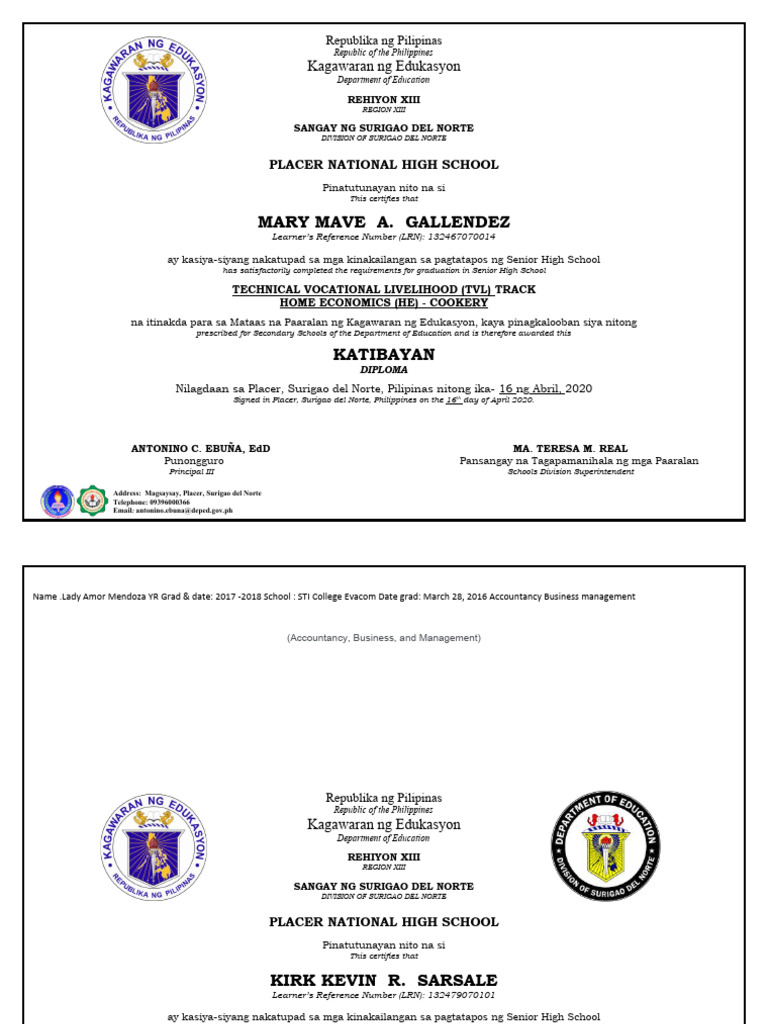 Graduation Certificates Summary | PDF | Government | Public Administration