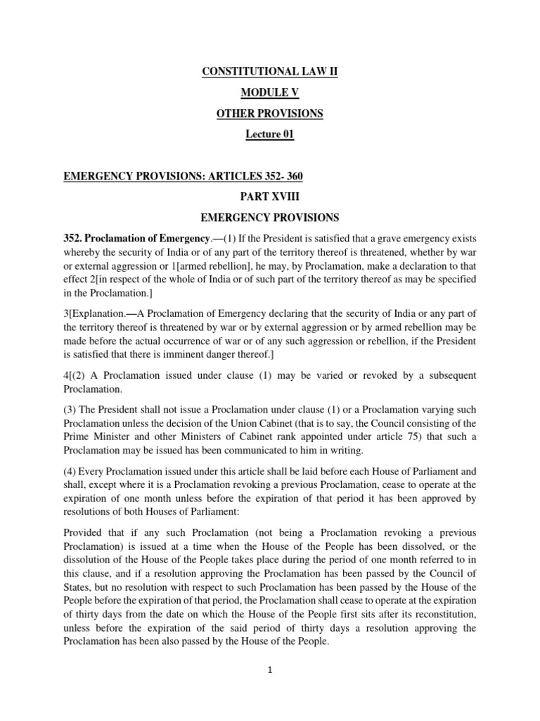 B.A. - B.Com. LL.b. - Constitutional Law II - Module V - Lec - 01 | PDF ...