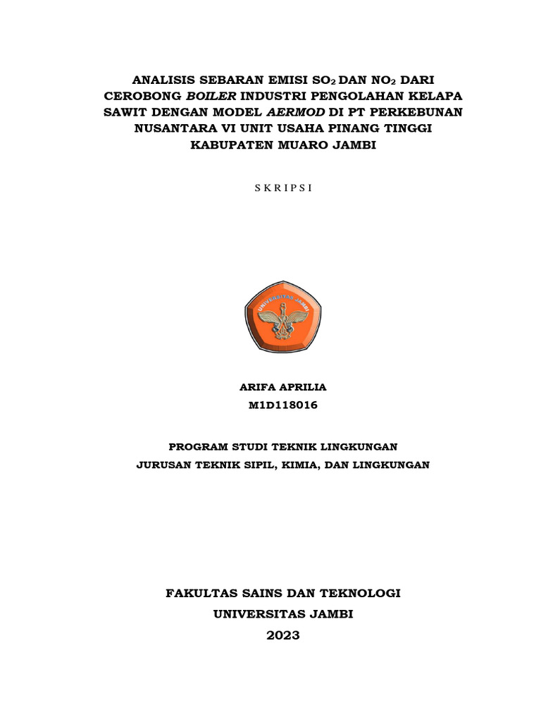 Analisis Emisi SO2 dan NO2 AERMOD | PDF