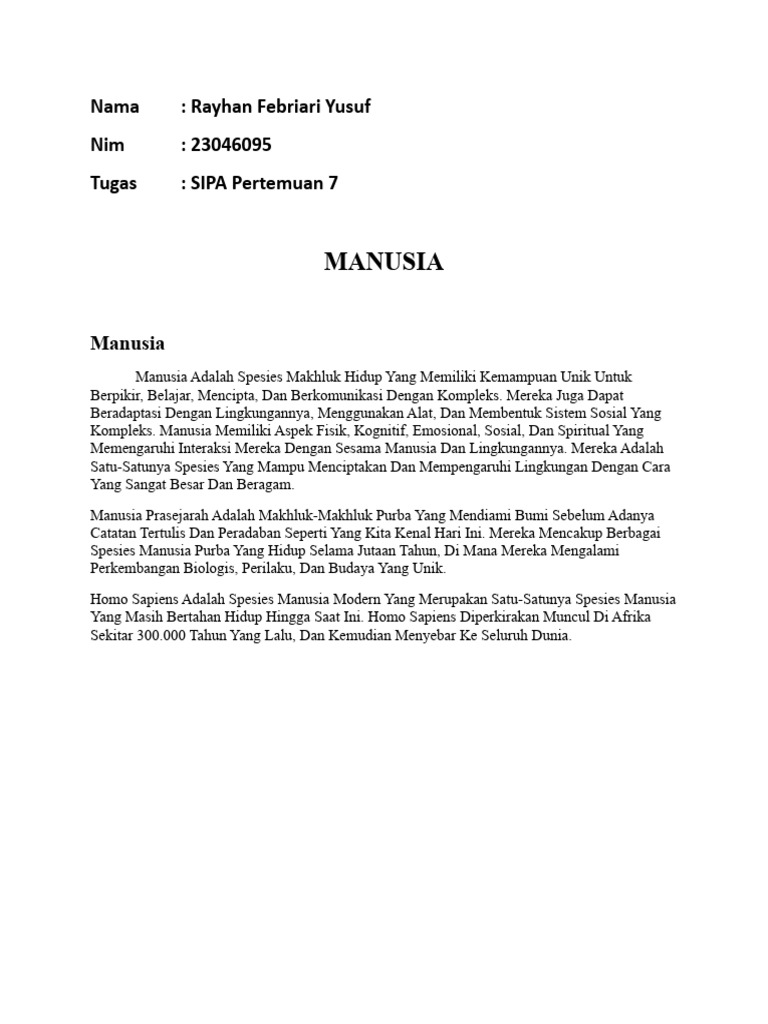 Tugas SIPA Pertemuan 7, Rayhan Febriari Yusuf | PDF | Ilmu Sosial