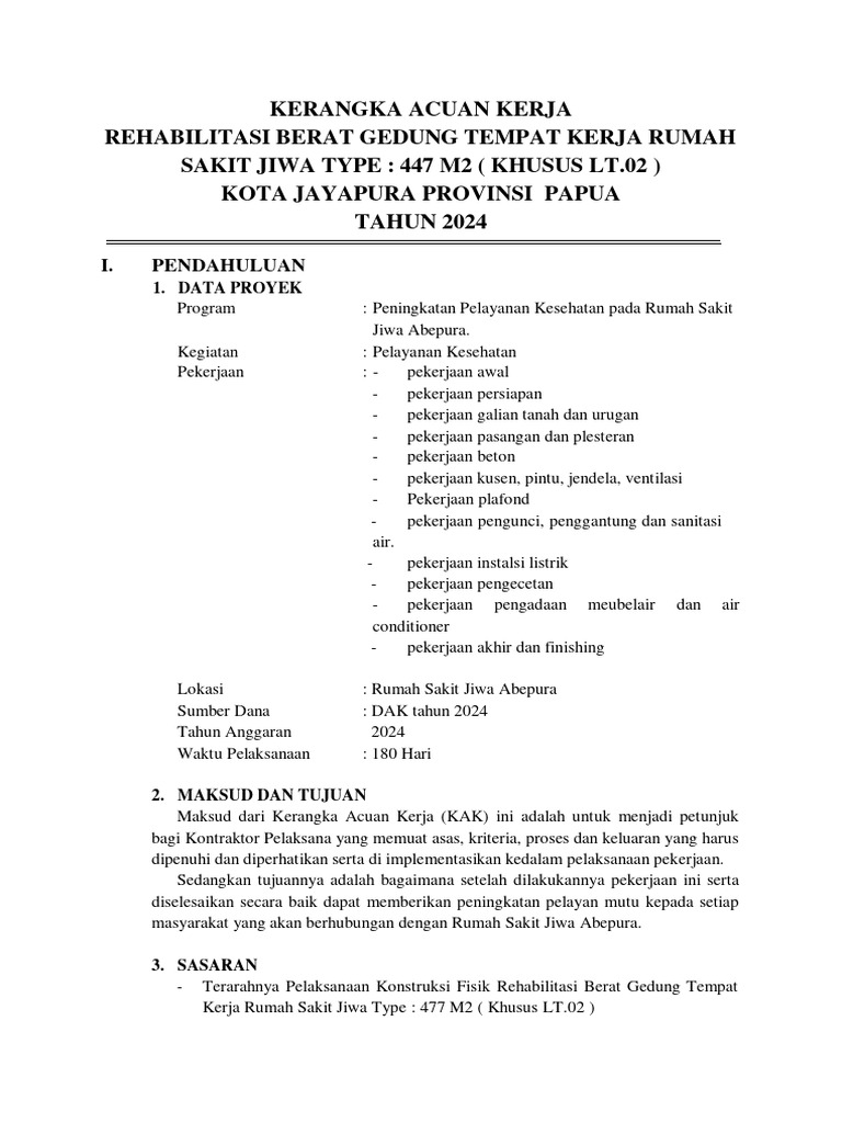 Kak Rehabilitas RSJ Abepura Dak | PDF