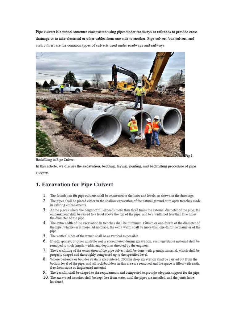 Pipe Culvert Is A Tunnel Structure Constructed Usi | PDF | Pipe (Fluid ...