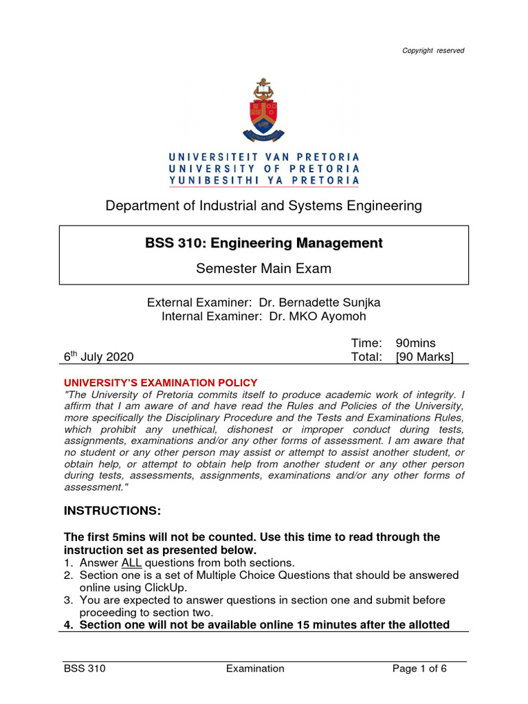 2020 Perusal Exam Memo | PDF | Debt | Equity (Finance)