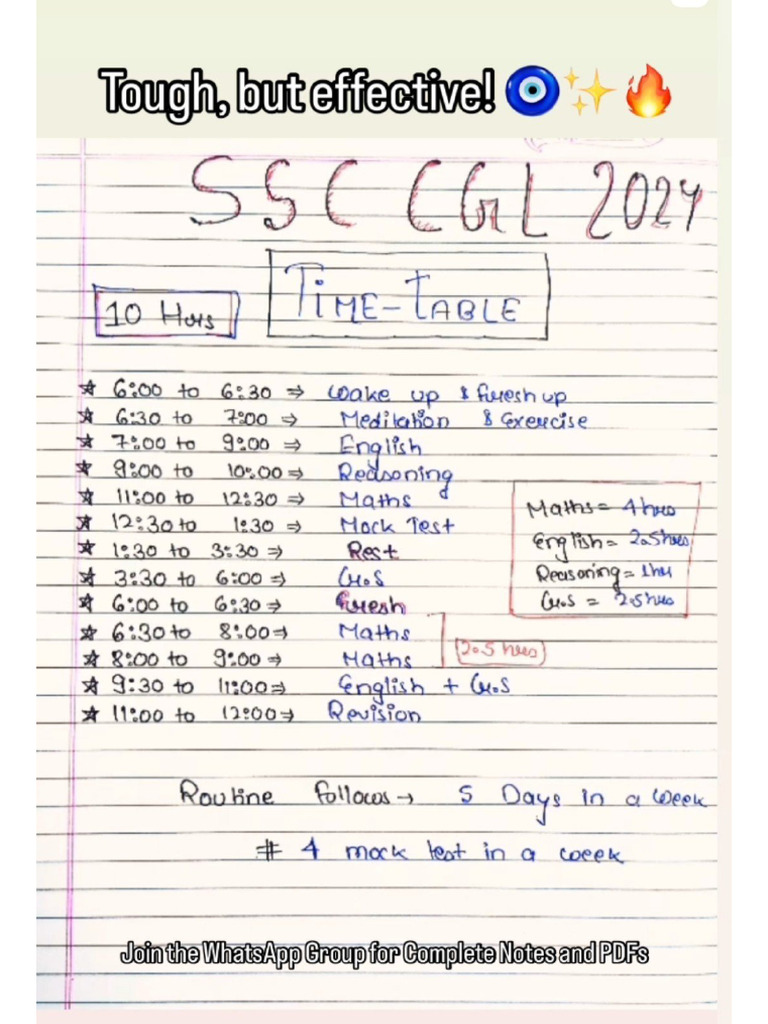 SSC Time Table | PDF