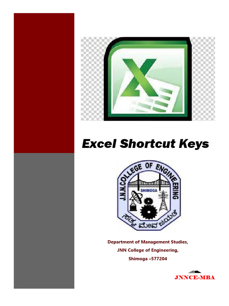 Excel Shortcut Keys | Download Free PDF | Microsoft Excel | Keyboard Shortcut