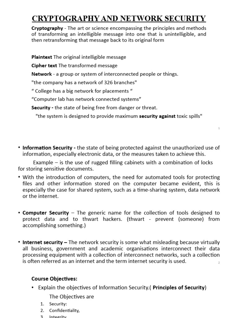 CRYPTOGRAPHY AND NETWORK SECURITY ppt by me | Download Free PDF ...
