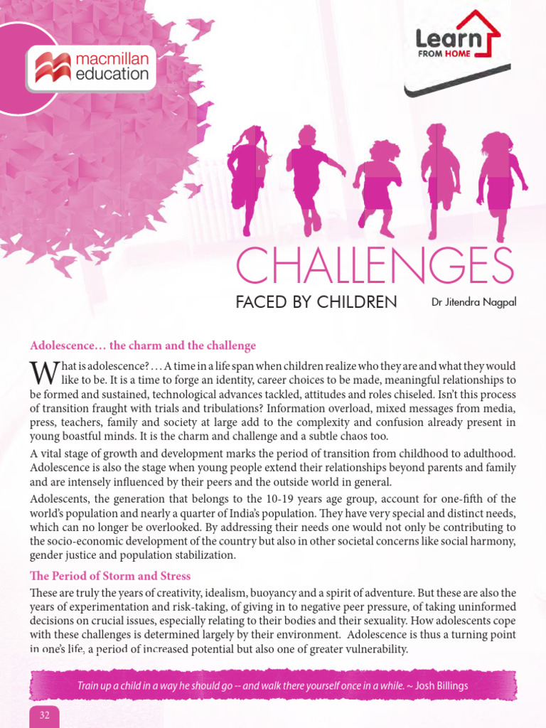 Challenges Faced by Children | PDF | Adolescence | Stress (Biology)