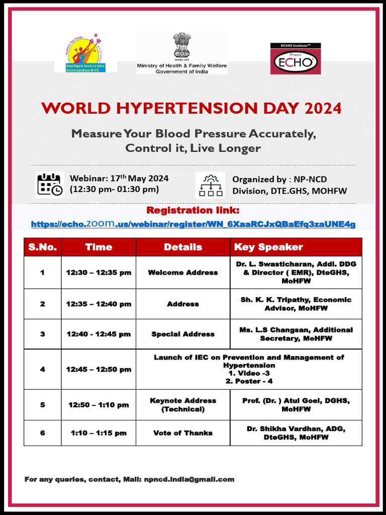 Agenda - National Webinar World Hypertension Day | PDF