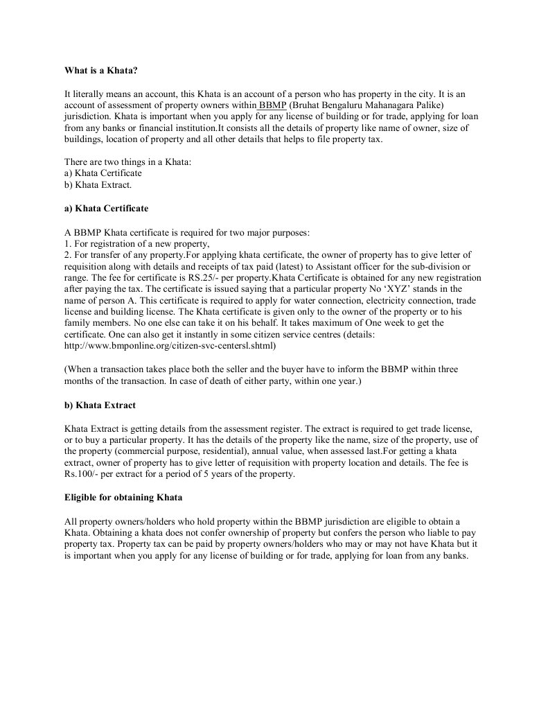 What Is A Khata | PDF | Notary Public | Property Tax