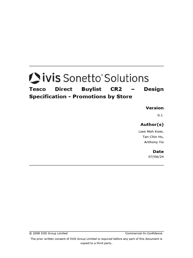 Buylist CR2 Design Specification | PDF | Web Service | Version Control